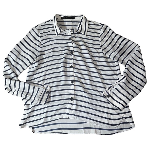 Zara | Tops | Zara Basic Striped Blouse | Poshmark